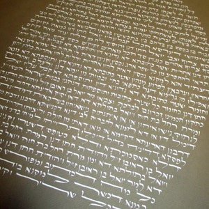 White Ketubah Text - Hebrew Aramaic English Calligraphy - on Beige Laid ...
