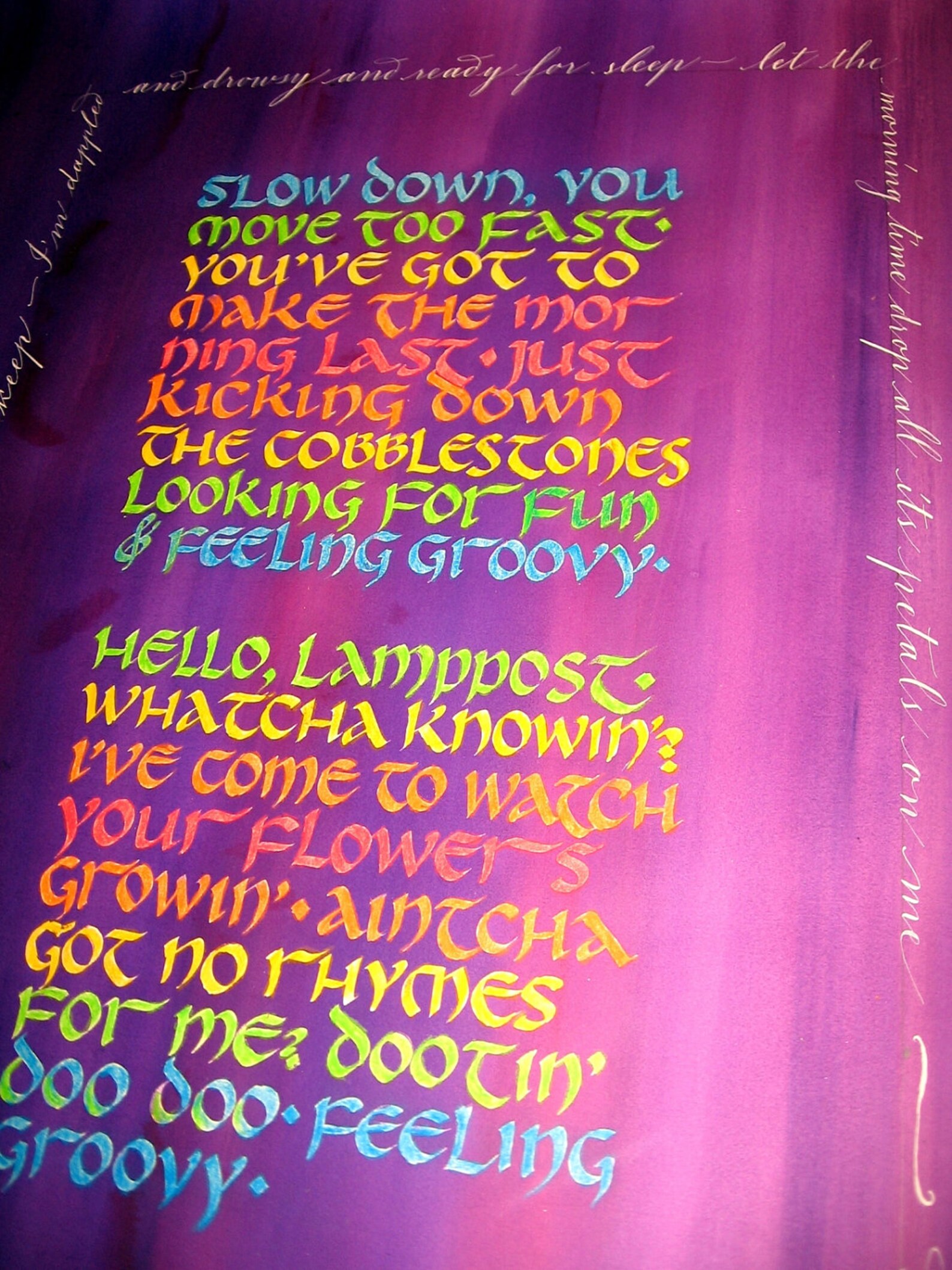 Feeling Groovy Calligraphy and Painting With Acrylic Inks on - Etsy