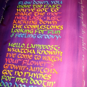 Feeling Groovy Calligraphy and Painting With Acrylic Inks on - Etsy