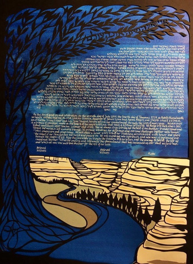Milky Way Over the Grand Canyon Papercut Ketubah Original - Etsy