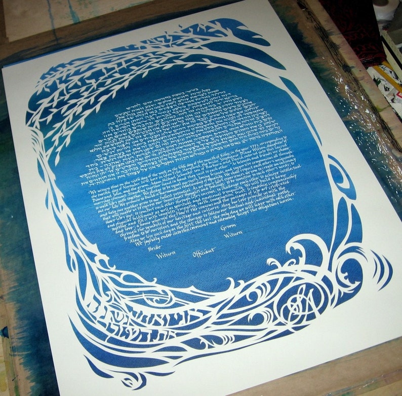 Papercut Ketubah Waterfall - Etsy