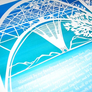 Williamsburg Bridge Papercut Ketubah - NYC - Calligraphy - Hebrew ...
