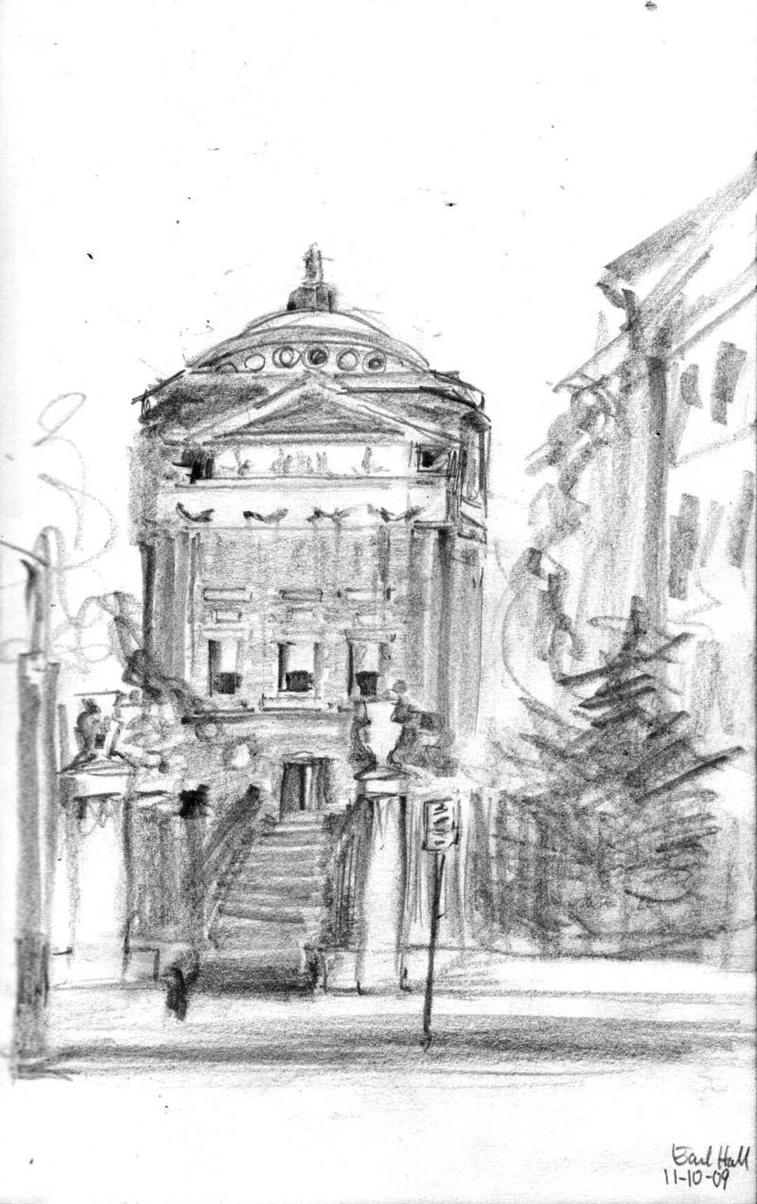 Earl Hall Columbia University Print: NYC Pencil Sketch Art - Etsy