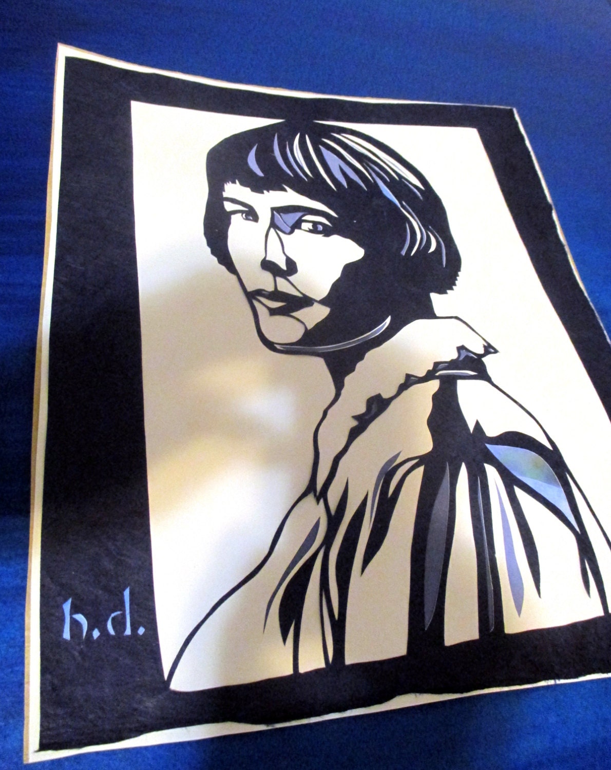 Papercut Portrait of H.D. Hilda Doolittle Poet and Artist | Etsy