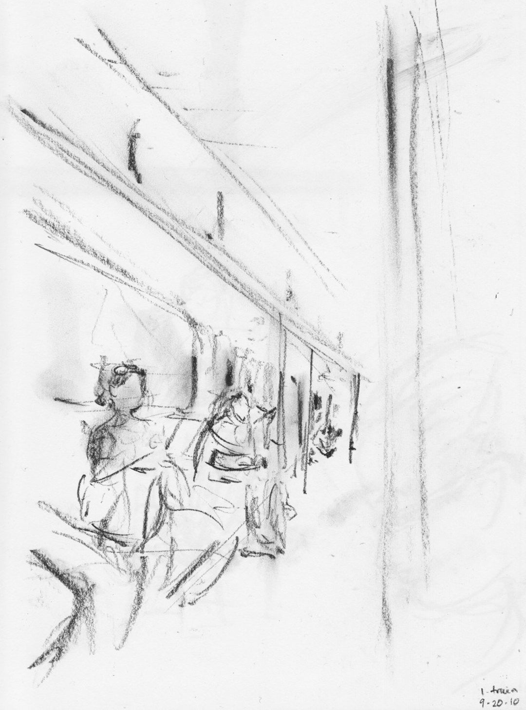 One Train Scene - NYC Subway - Print of Original Pencil Drawing - Etsy