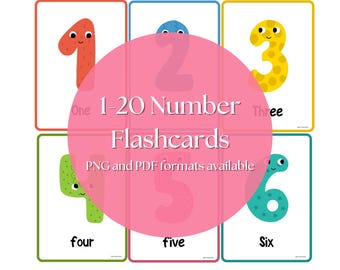 Number Flashcards for Preschoolers, Numbers Flashcard, Number Cards 1 ...