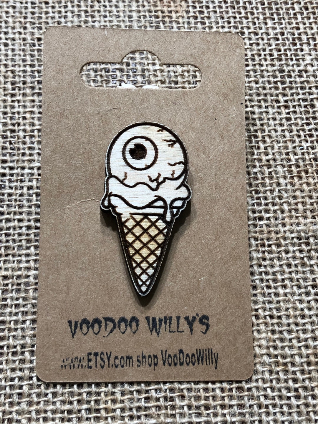 Eye-scream Cone Wooden Pin - Etsy