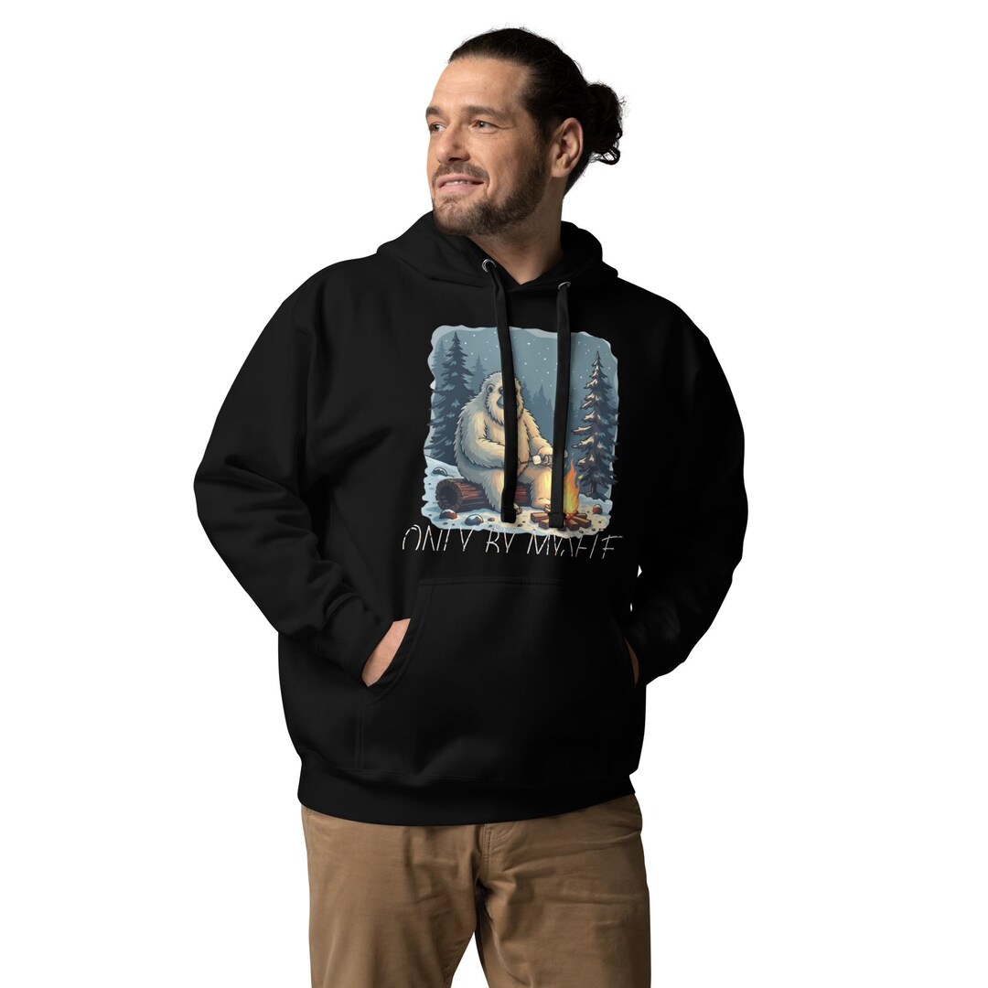 A Yeti Enjoying Cozy Campfire,only by Myself,unisex Hoodie - Etsy