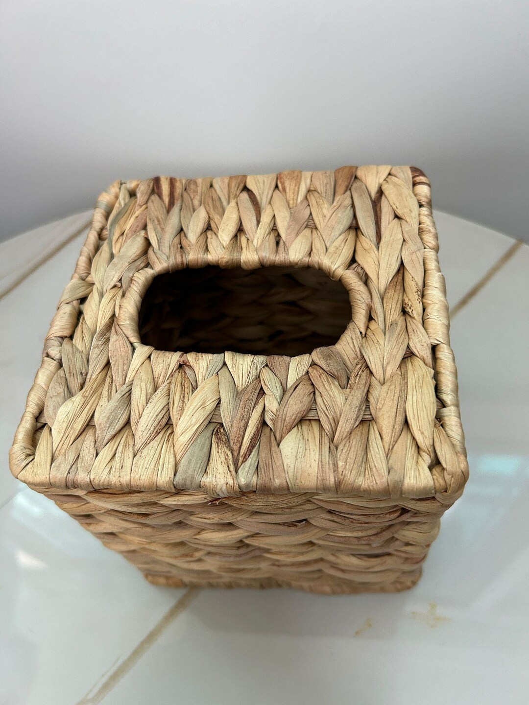 Boho Woven Tissue Box, Handmade Square Rattan Tissue Holder for Home ...
