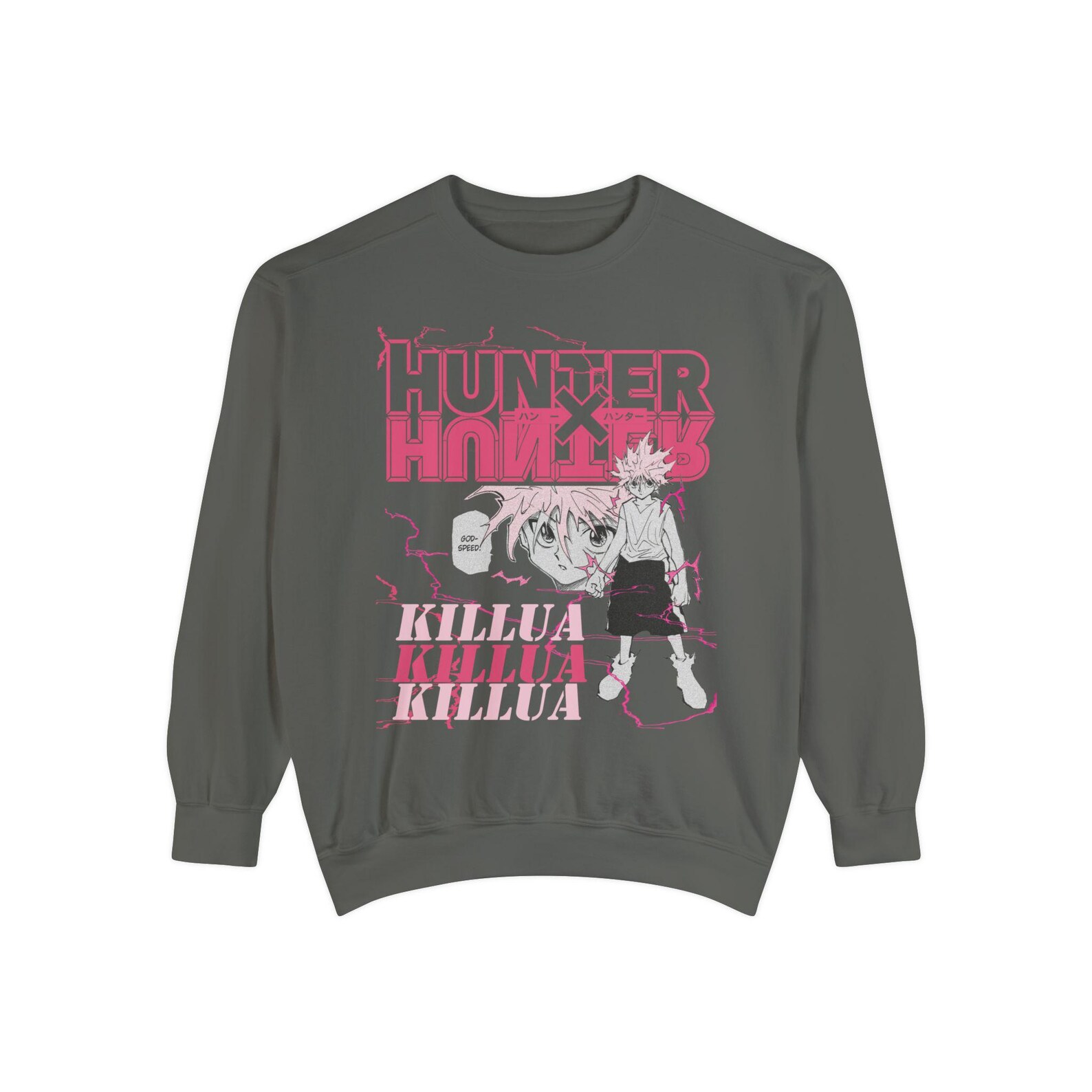 Anime Hxh Killua Sweatshirt Unisex Garment-dyed, Japanese Manga Jumper ...