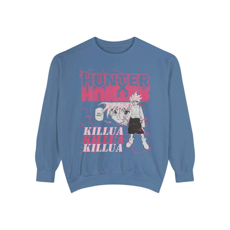 Anime Hxh Killua Sweatshirt Unisex Garment-dyed, Japanese Manga Jumper ...