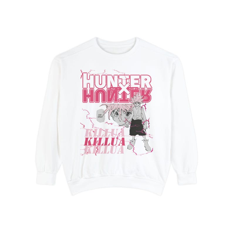 Anime Hxh Killua Sweatshirt Unisex Garment-dyed, Japanese Manga Jumper ...