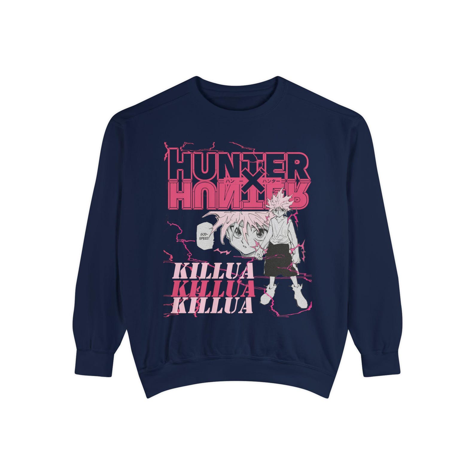 Anime Hxh Killua Sweatshirt Unisex Garment-dyed, Japanese Manga Jumper ...