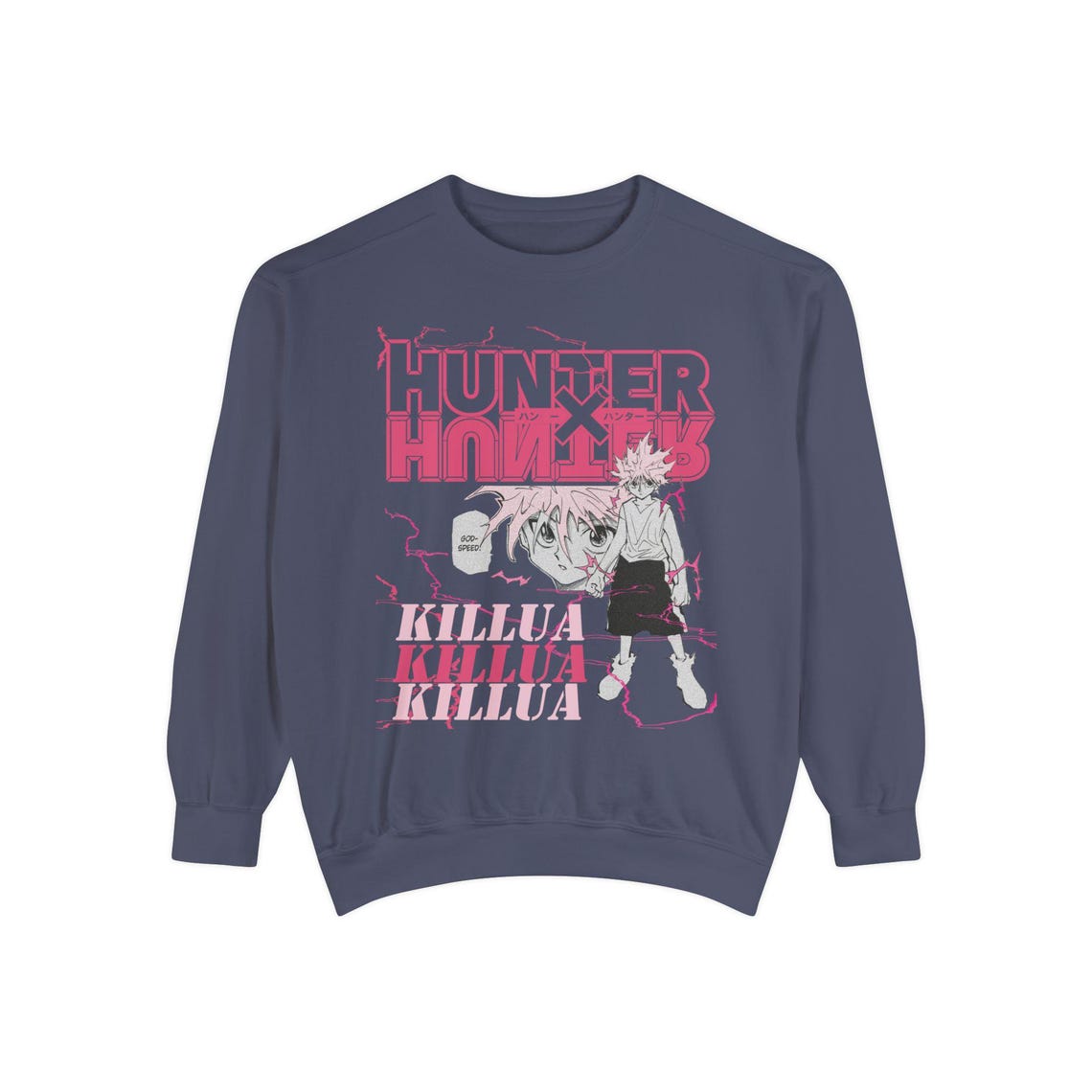 Anime Hxh Killua Sweatshirt Unisex Garment-dyed, Japanese Manga Jumper ...