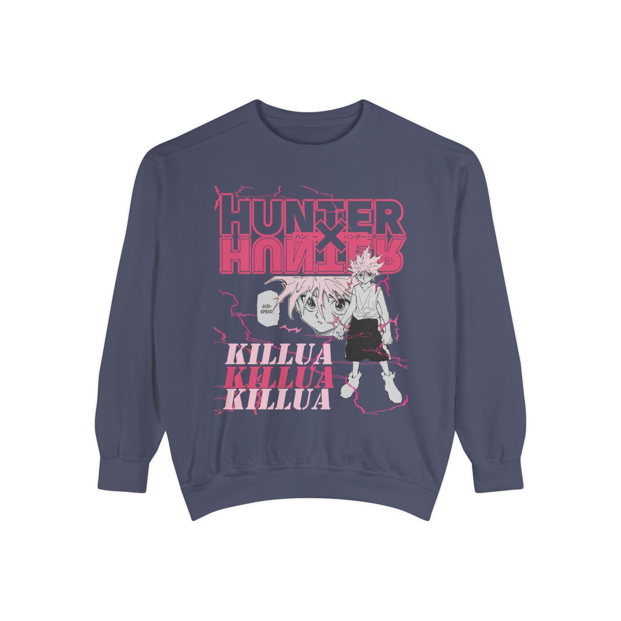 Anime Hxh Killua Sweatshirt Unisex Garment-dyed, Japanese Manga Jumper ...