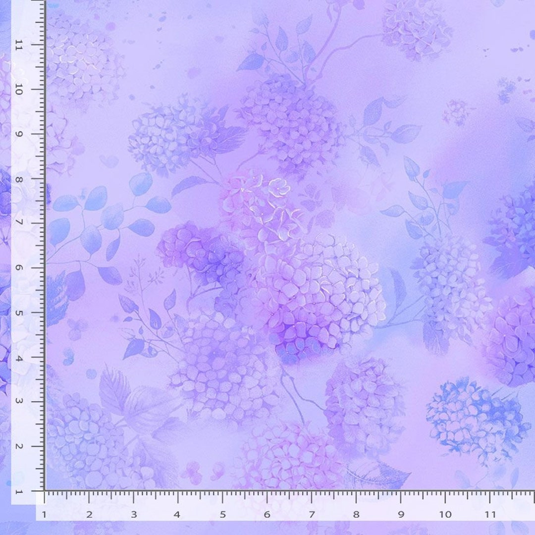 Floral Fabric Hydrangea Bliss Dream Ombre Purple Timeless Treasures ...