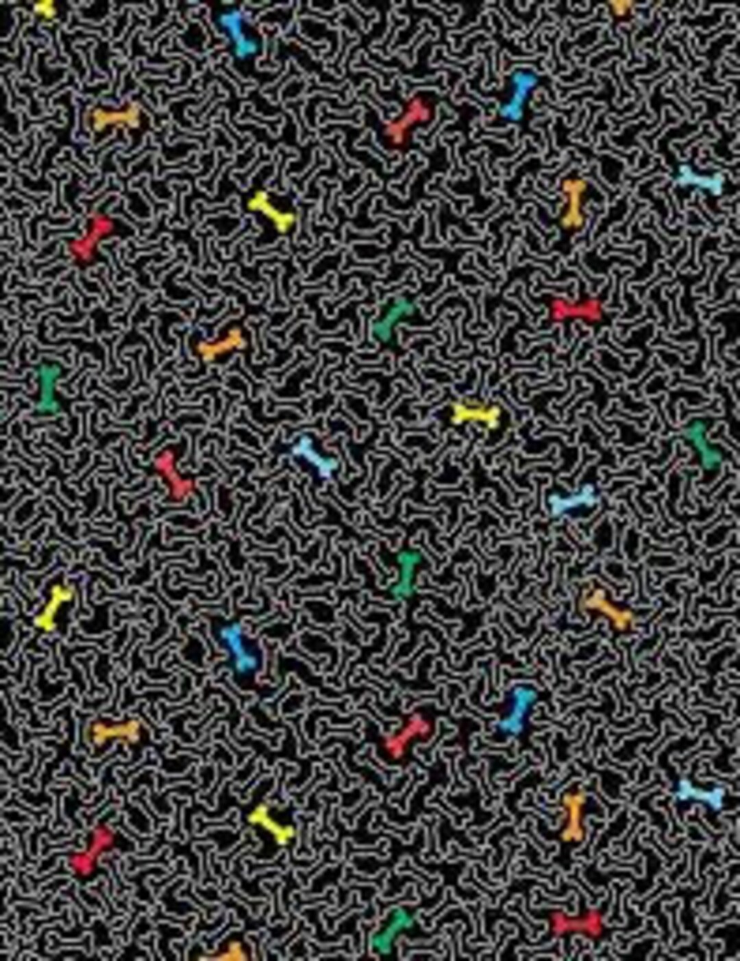 Animal Fabric Dog Bone Toss Black Timeless Treasures YARD - Etsy