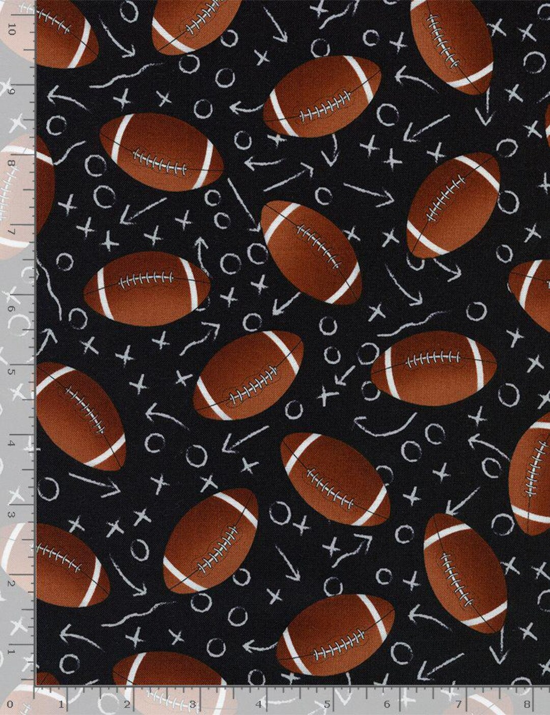 Sports Fabric | Football Season Ball Toss Black | Timeless Treasures ...