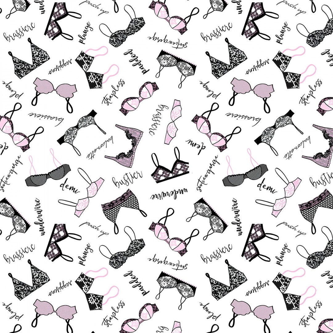 Gail Cadden Fabric Tossed Bra & Words White Timeless - Etsy