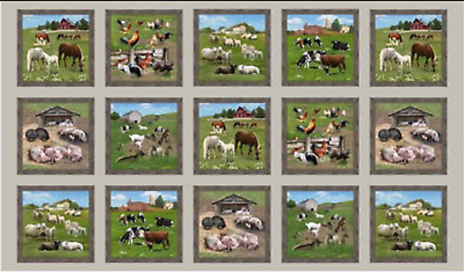23 Fabric Panel Elizabeth's Studio Farm Animals - Etsy