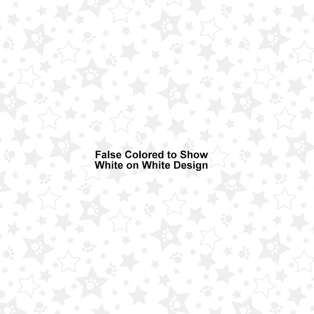 Patriotic Pooch Fabric | Star & Paw Print White on White | Studio E ...