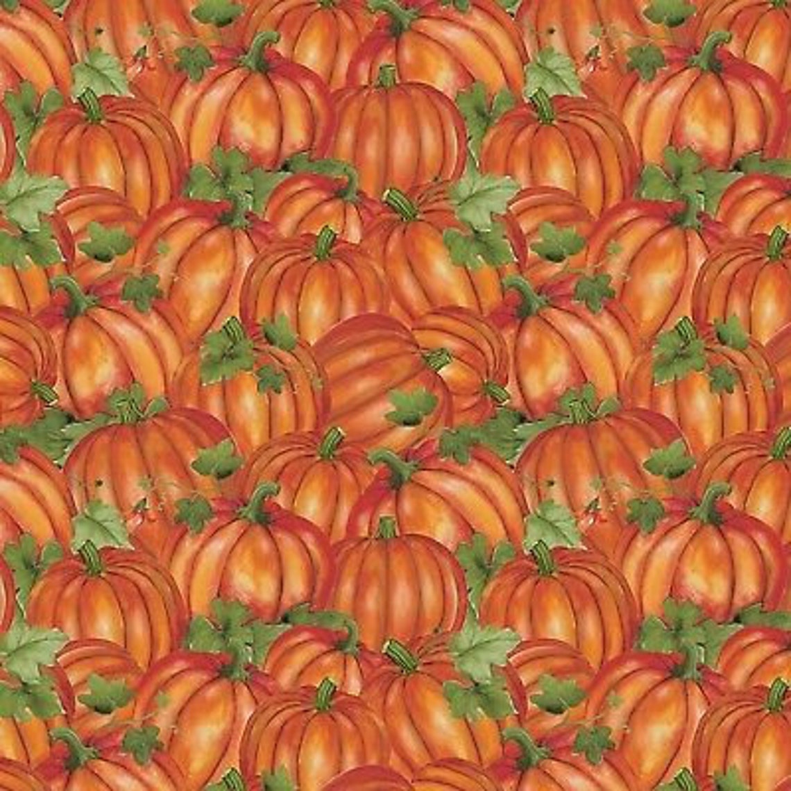 Autumn Fabric Colors of Fall Leaf Packed Orange Pumpkins - Etsy
