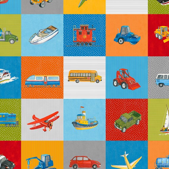 35 Fabric Panel Blank Going Places Vehicle Blocks Car - Etsy