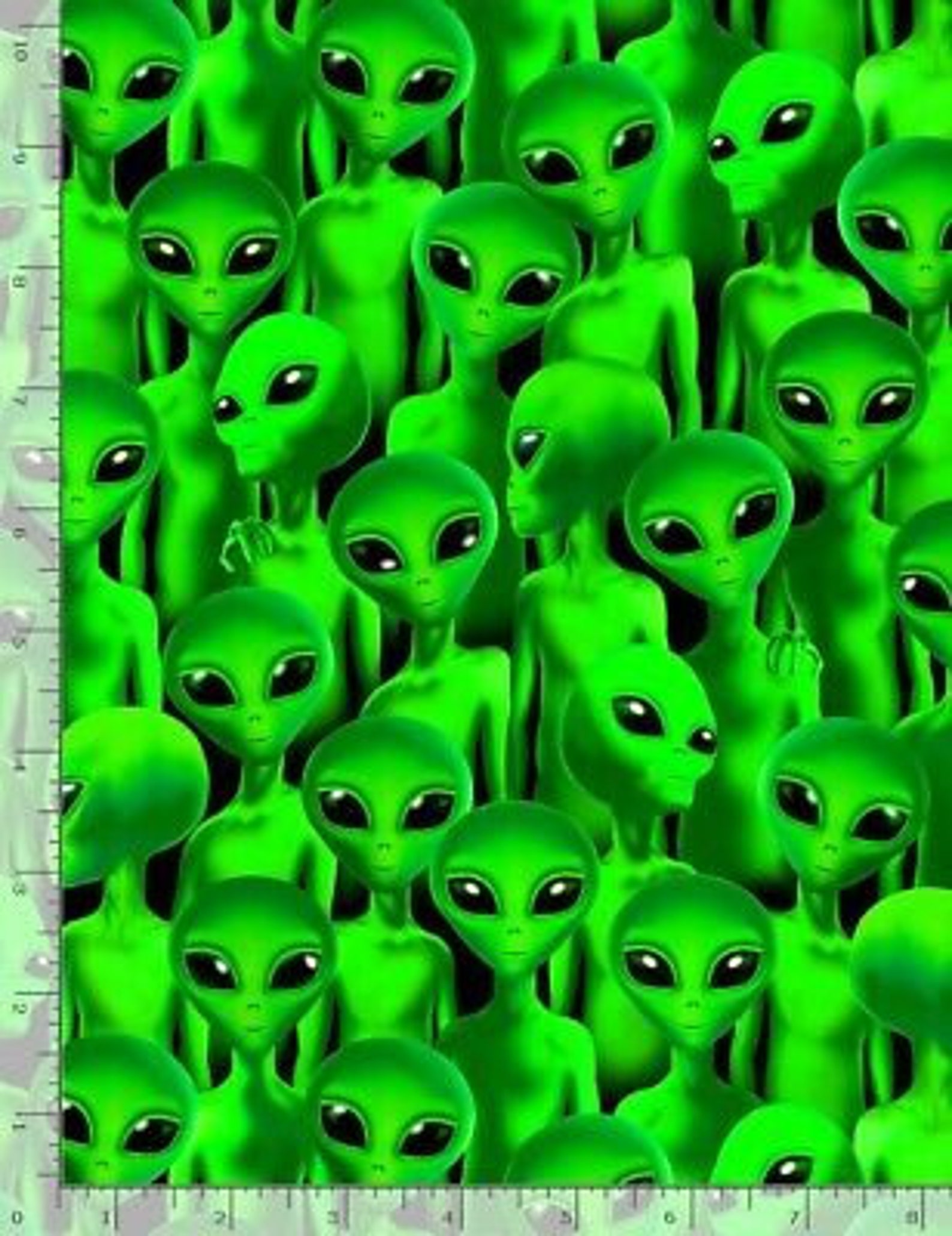 Space Fabric Timeless Treasures Digital Packed Green Alien - Etsy