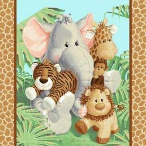 Fabric Traditions Jungle Babies Panel - Etsy
