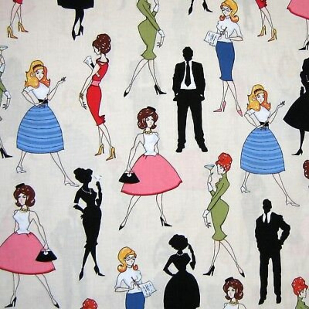 Midcentury Fabric 1950s Era Fashion Dresses Cream Timeless - Etsy