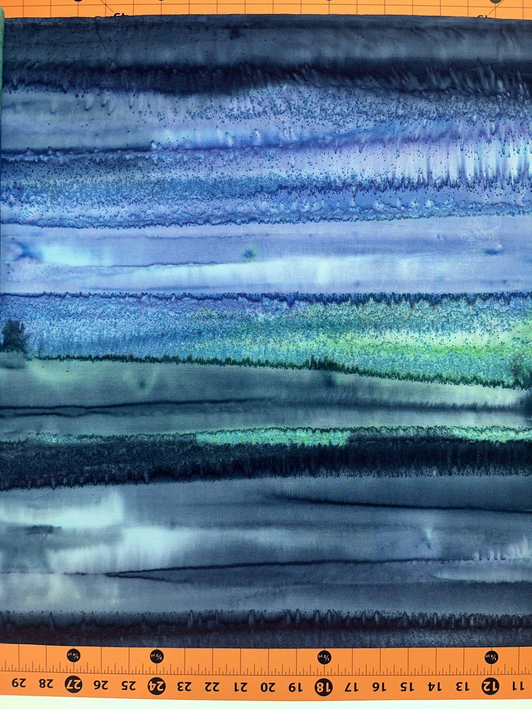 Indian Batik Fabric | Bermuda Sand Stripe Blue Green | Textile ...