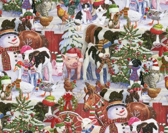 Christmas Animal Fabric - Etsy