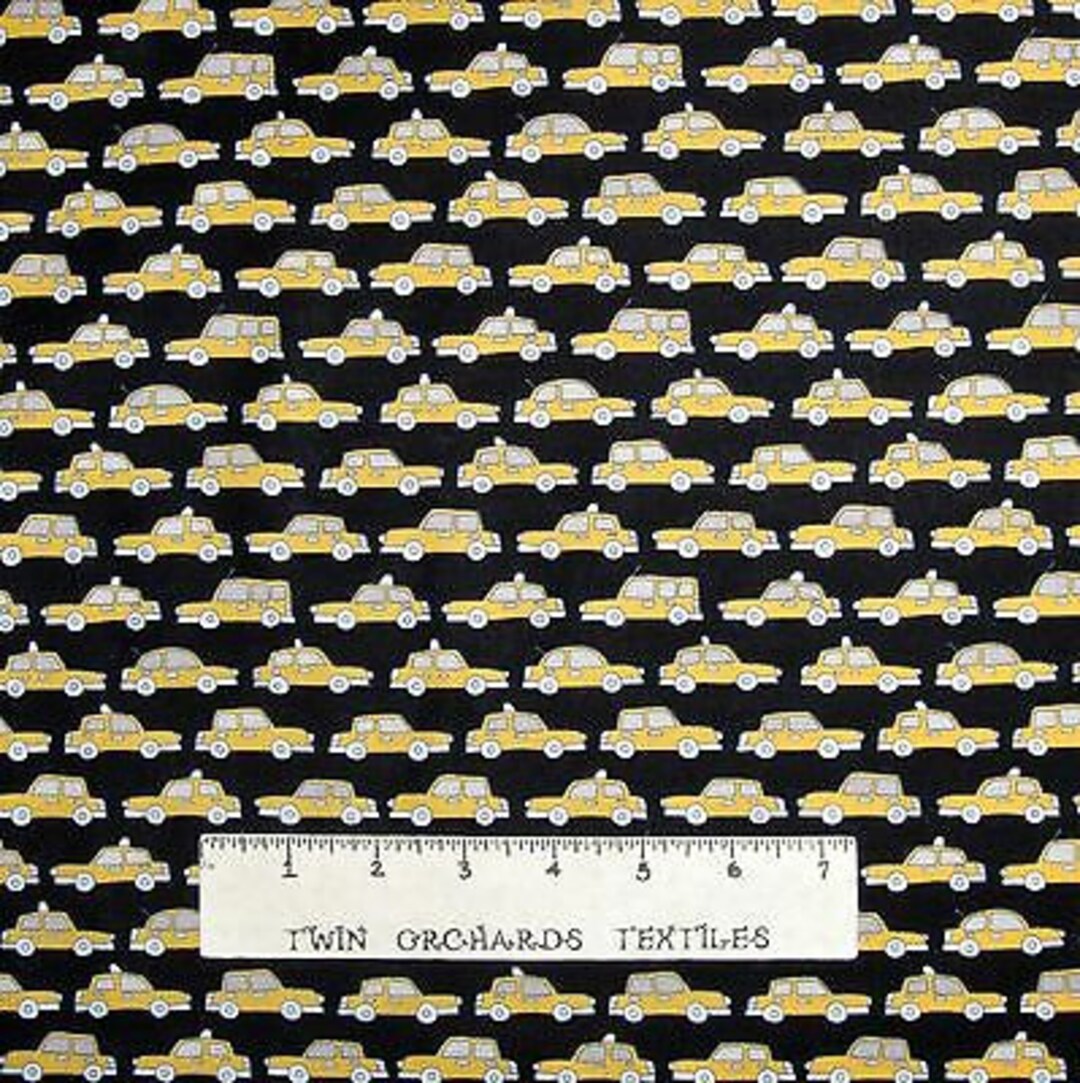 Urban Fabric Uptown Taxi Cab Stripe Yellow Black Robert - Etsy