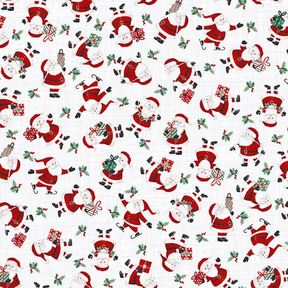 Santa White Fabric