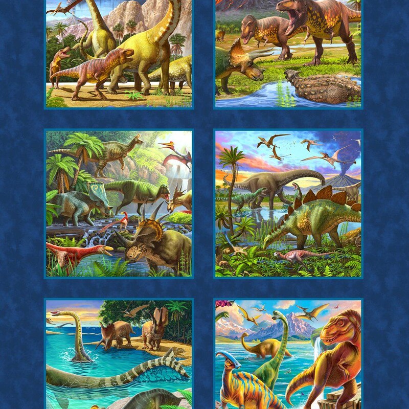 Dinosaur Quilt Panel - Etsy