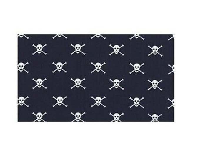 Crossbones Fabric Navy Skull and Crossbones by Littlemisscrow Navy ...