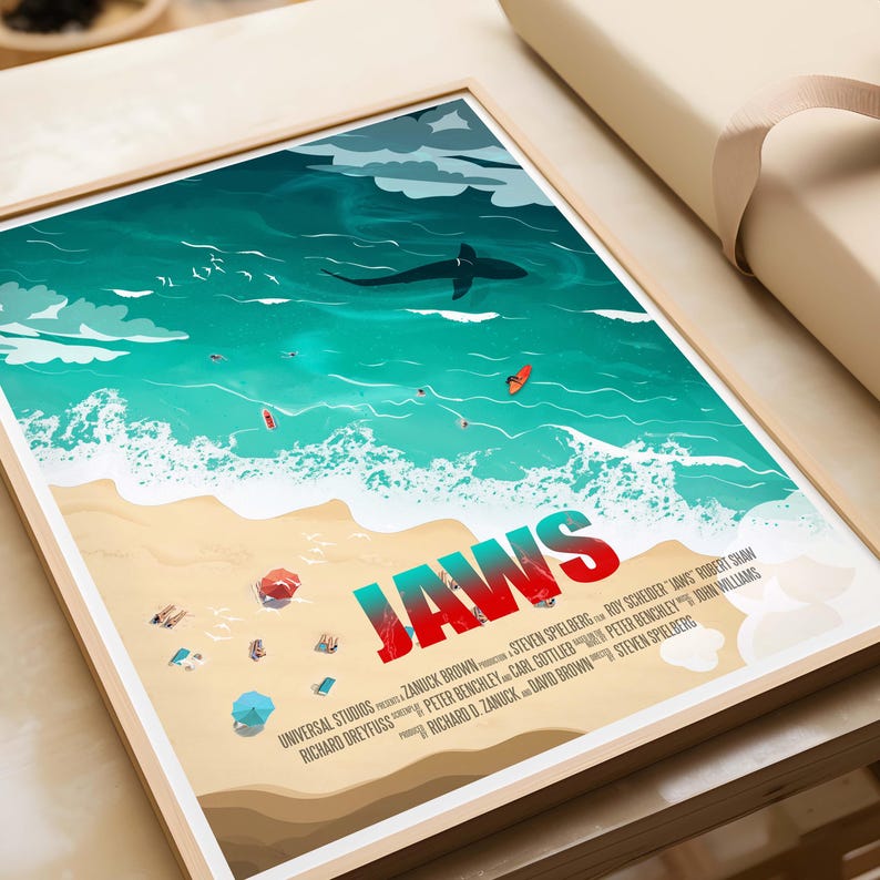 Jaws Movie Poster, Glossy Film Wall Art Print - Etsy