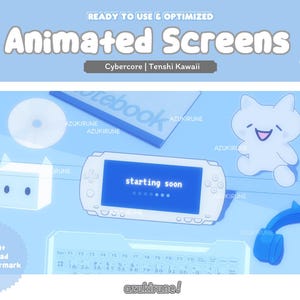 Cybercore Twitch Animated Screens | Y2K Twitch Desk Stream Overlay ...