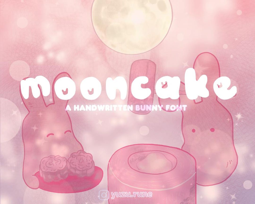 Kawaii Bunny Font Mooncake Streamer Font Vtuber Font Display Font Mokke ...