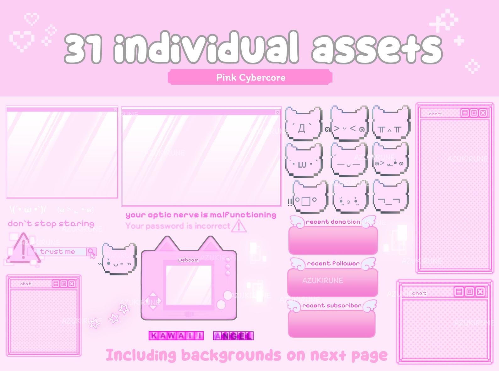 Cybercore Twitch Animated Stream Package | Y2K Twitch Overlay Scenes ...