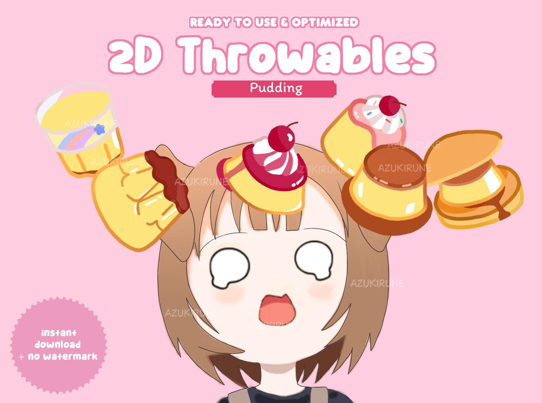 Vtuber Throwable Assets | Pudding | Twitch Throwable | Vtuber Asset ...