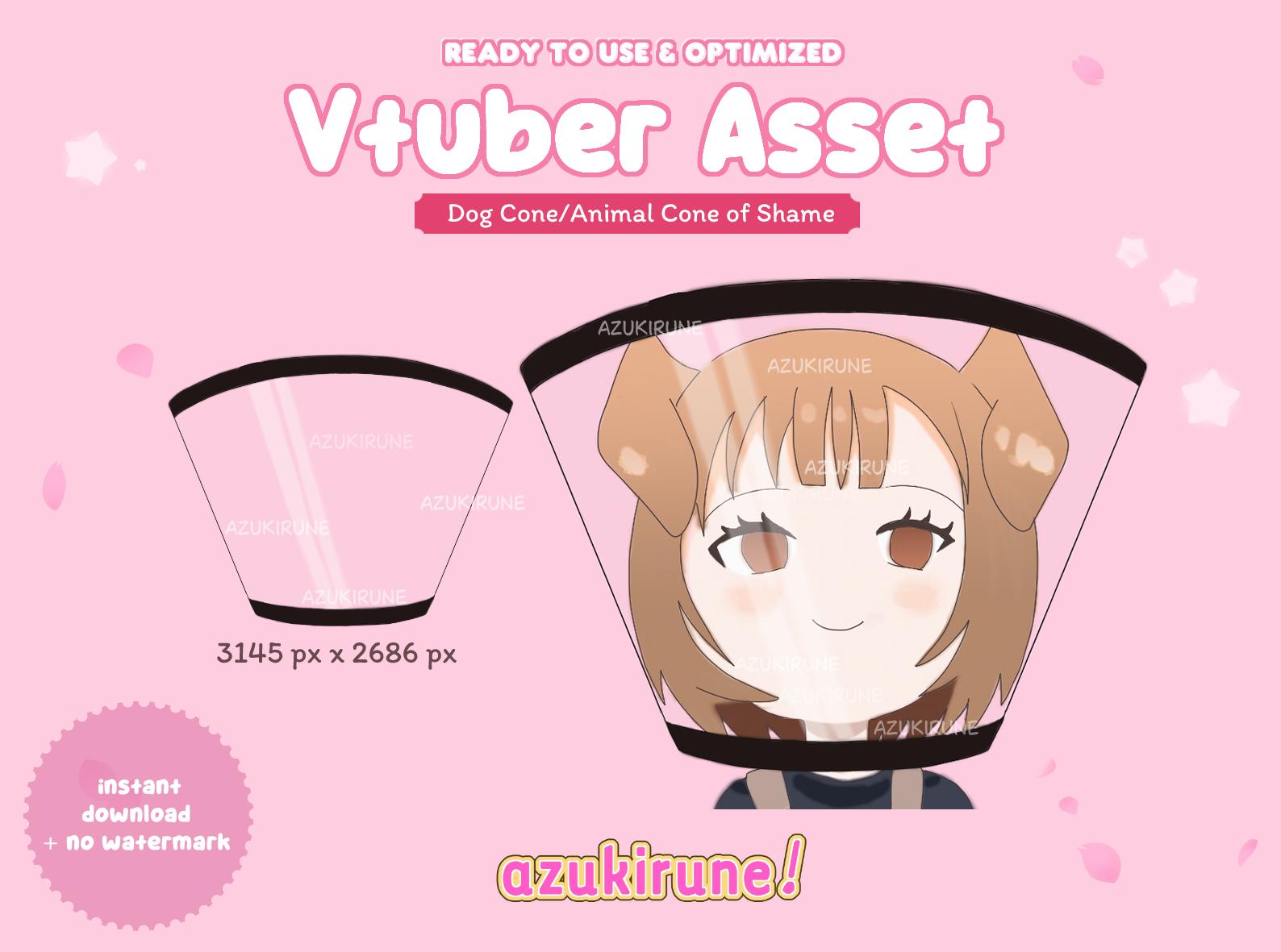 Vtuber Asset | Dog Cone of Shame | Puppy Vtuber Asset | Cat Vtuber Asset | Sheep Vtuber Asset ...