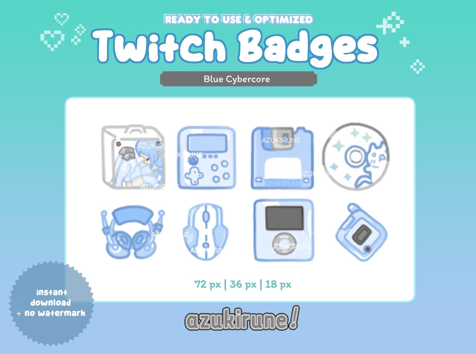 Cybercore Twitch Badges | Cyber Sub Bit Badges | Y2K Twitch Badges ...