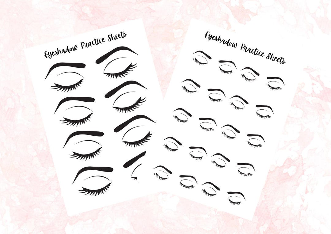 Printable Makeup Face Charts: Eyeshadow Practice Sheets (PDF) - Etsy