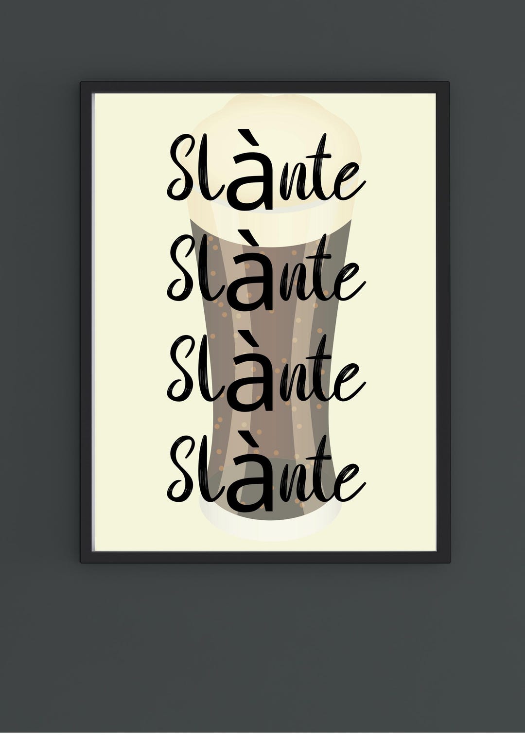 Sláinte Guinness Wall Art Print | Irish Pub Decor Printable | Cheers ...