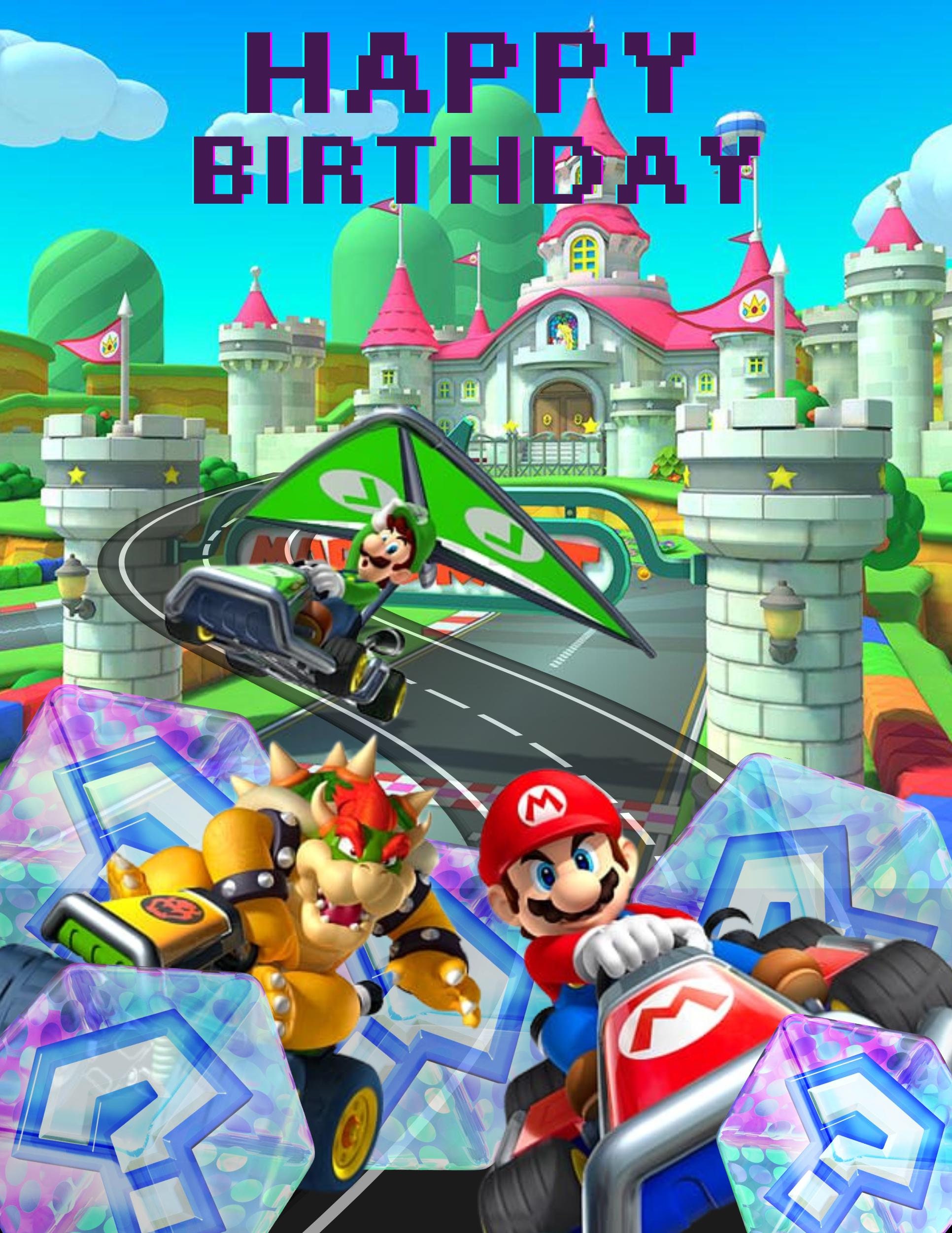 Nintendo Mario Kart Birthday Invitation - Etsy
