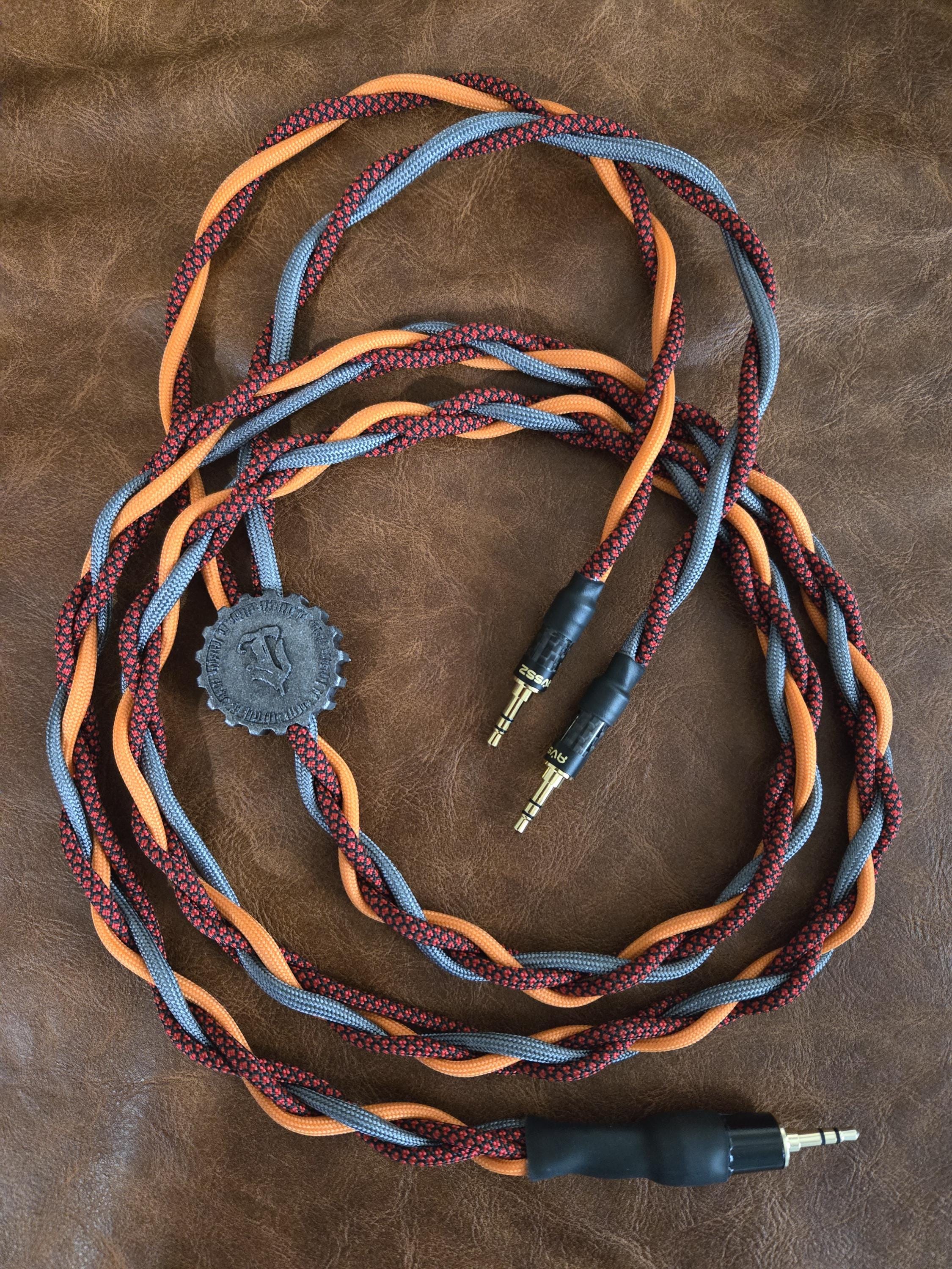 Fiery Barbarian - Handmade 3.5mm to Dual 3.5mm Headphone Braided ...
