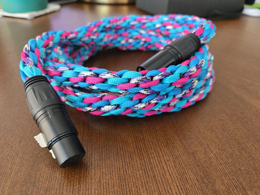 Handmade Balanced 8 Feet 4-pin XLR to XLR Audiophile Kumihimo Braided ...