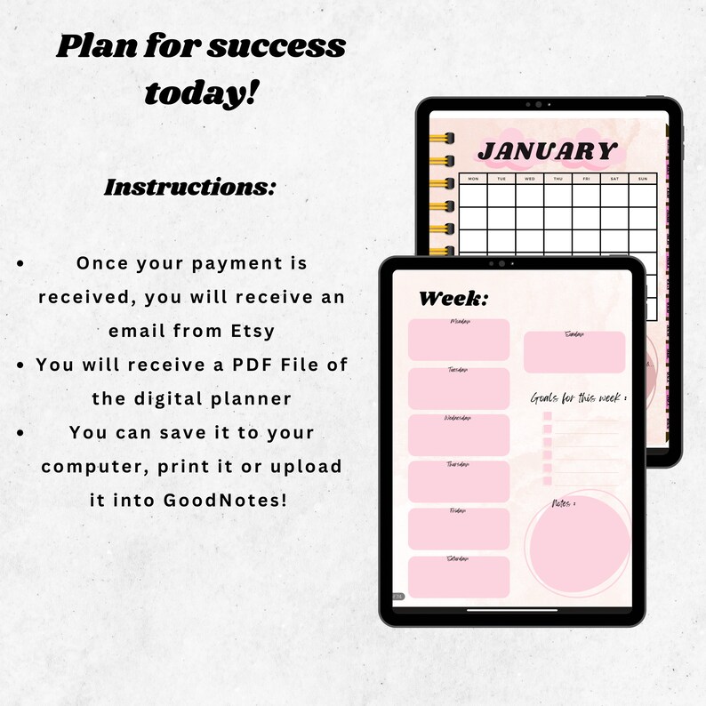 2024 Digital Planner | Editable & Printable PDF | Daily, Weekly ...