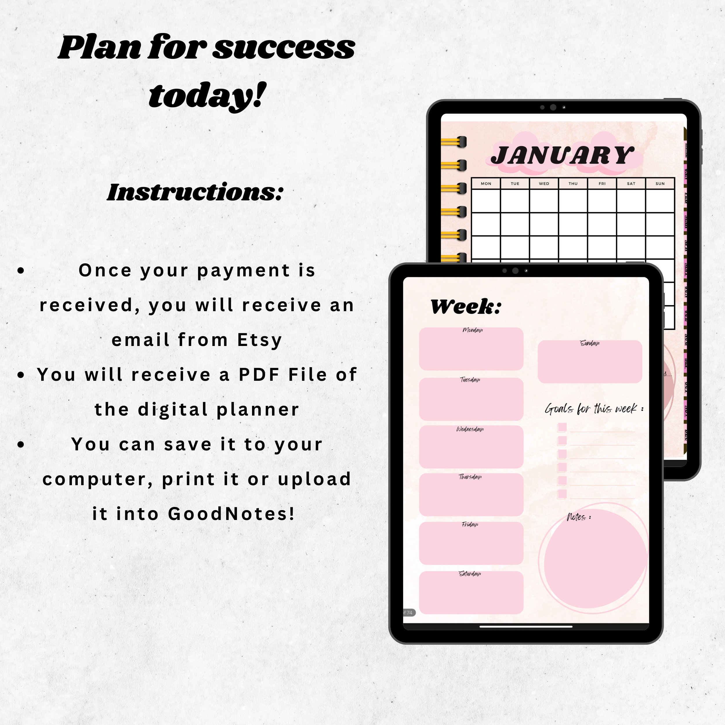 2024 Digital Planner | Editable & Printable PDF | Daily, Weekly ...